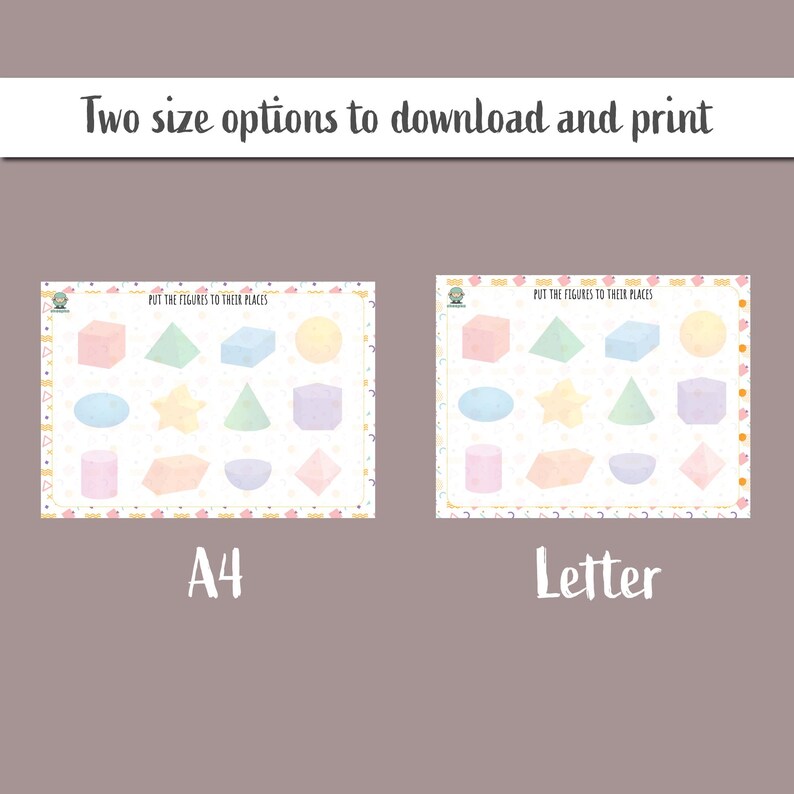 Shape Matching Activity, Busy Book Page, Montessori Learning Shapes ...