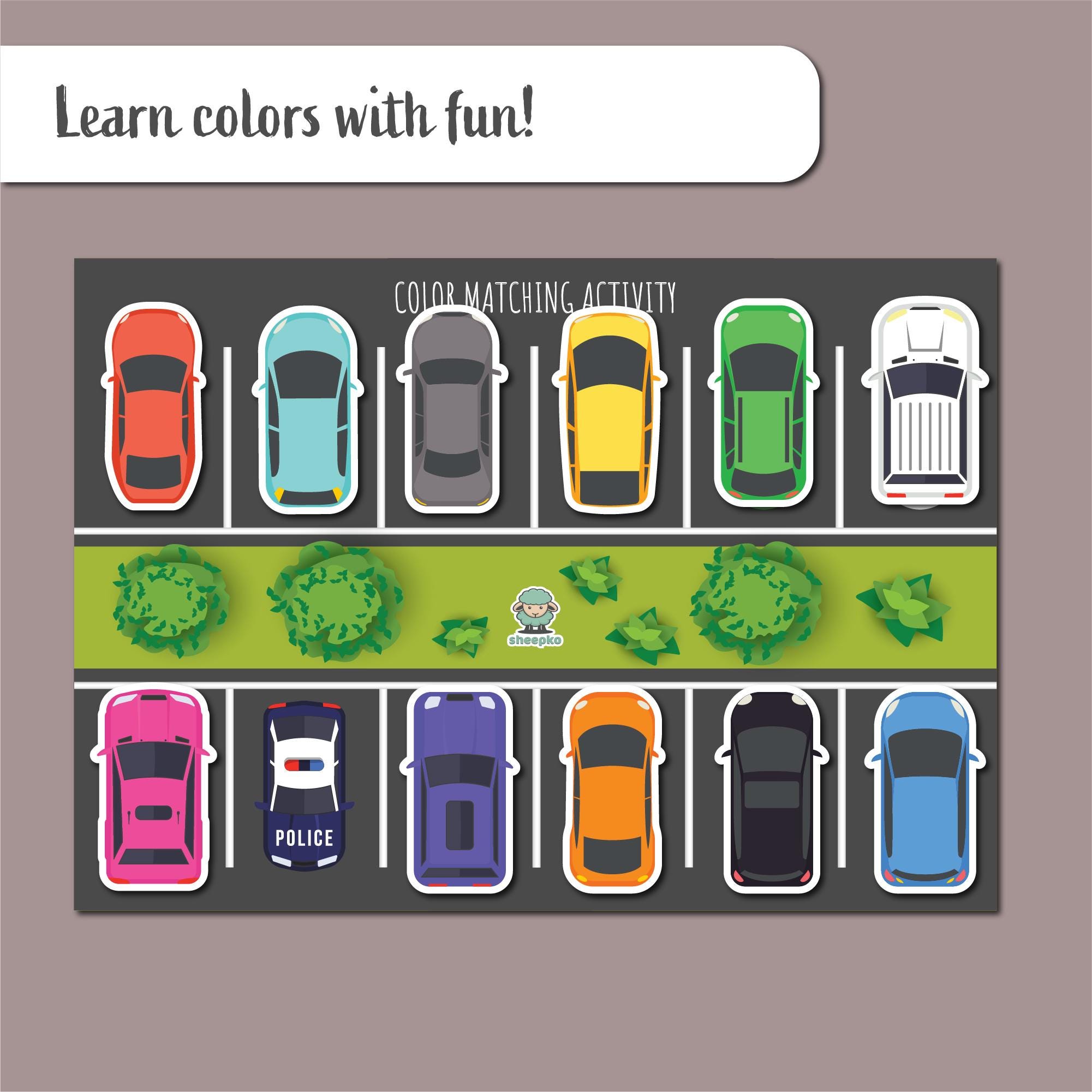 Cars Color Matching Game – Montessori Printable for Toddlers ...