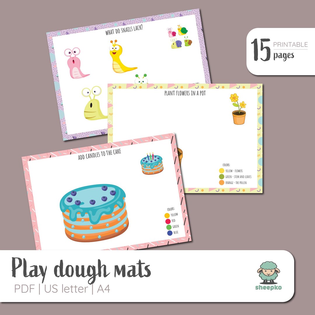 Play Dough Mats, Dough Activity Sheets, Montessori Method, Homeschool ...