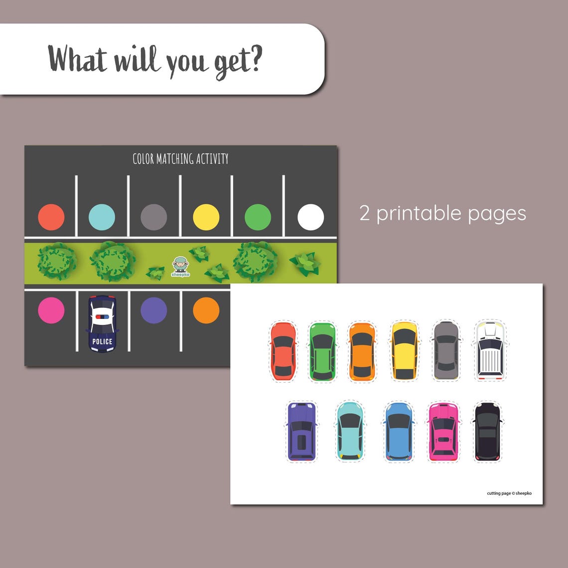 Cars Color Matching Game – Montessori Printable for Toddlers ...