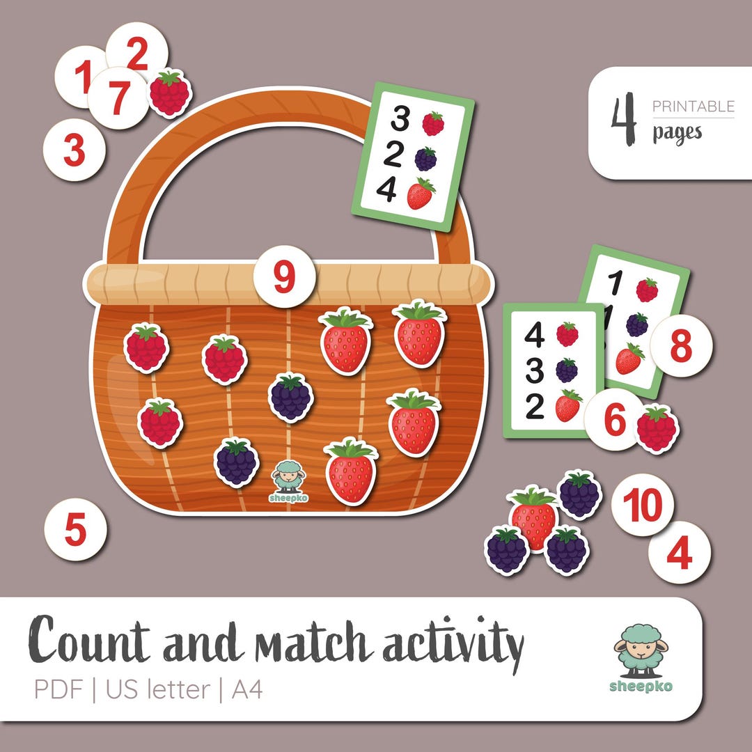 Count and Match Activity for Toddlers – Montessori Preschool Math ...