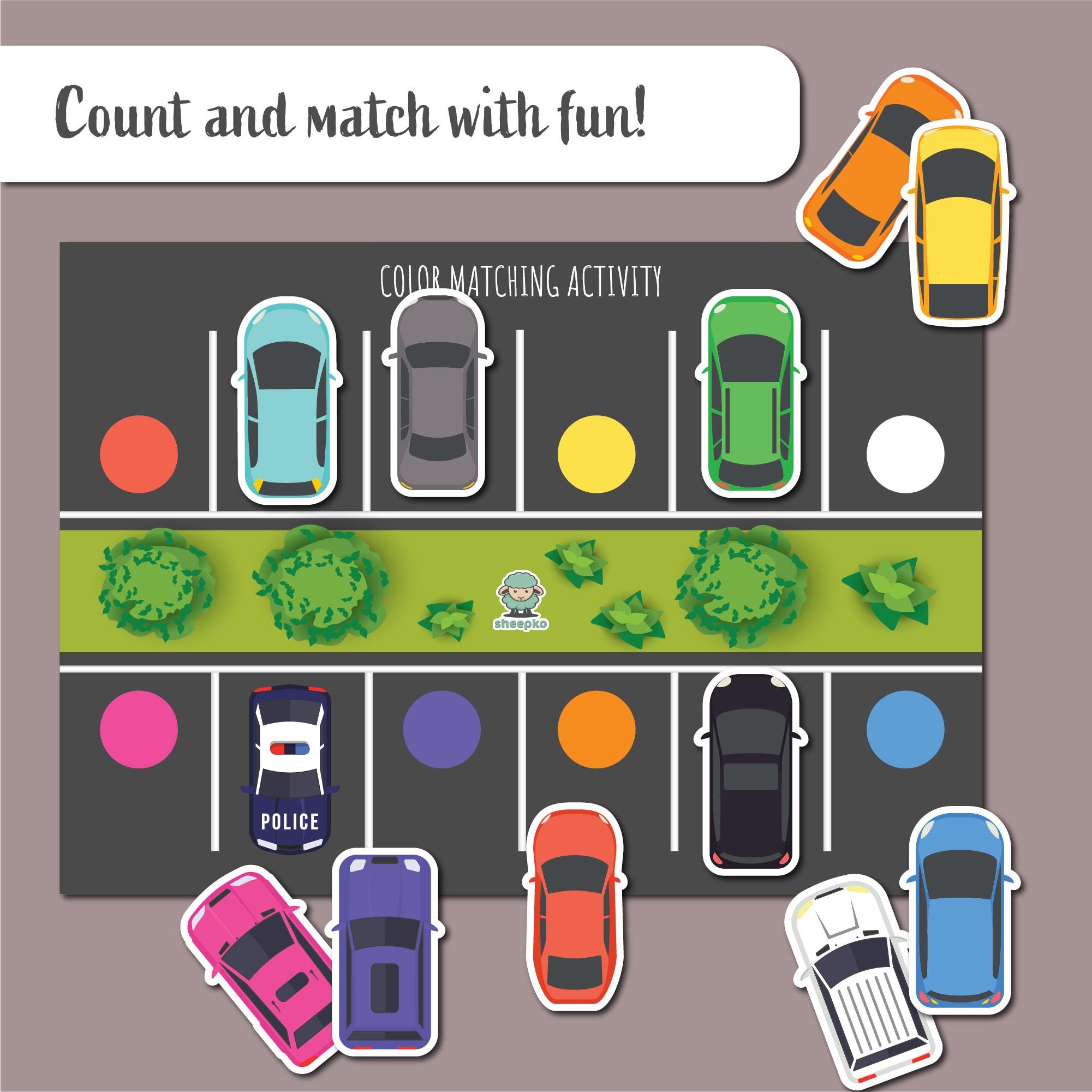 Cars Color Matching Game – Montessori Printable for Toddlers ...