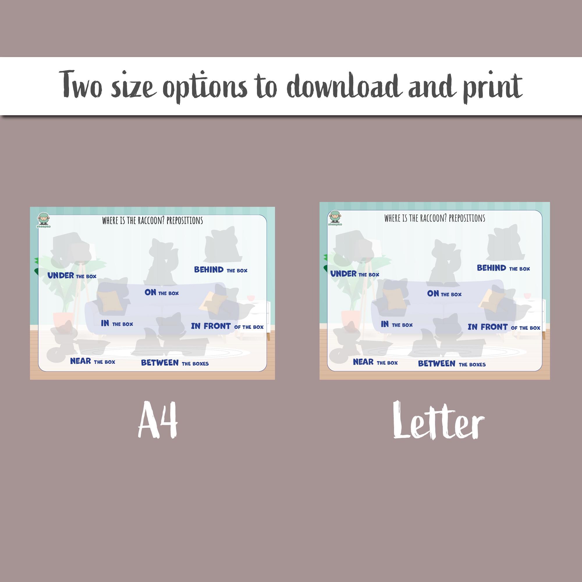 Prepositions Matching Game, Montessori Learning Activity (printable ...