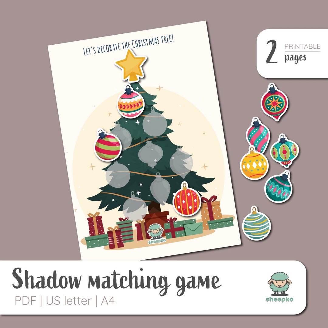 Shadow Matching Activity Sheet, Winter Busy Book Sheet, Toddler ...