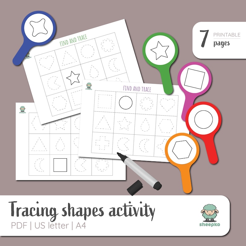 Tracing Shapes Activity for Toddler Learning - Homeschool and Preschool ...