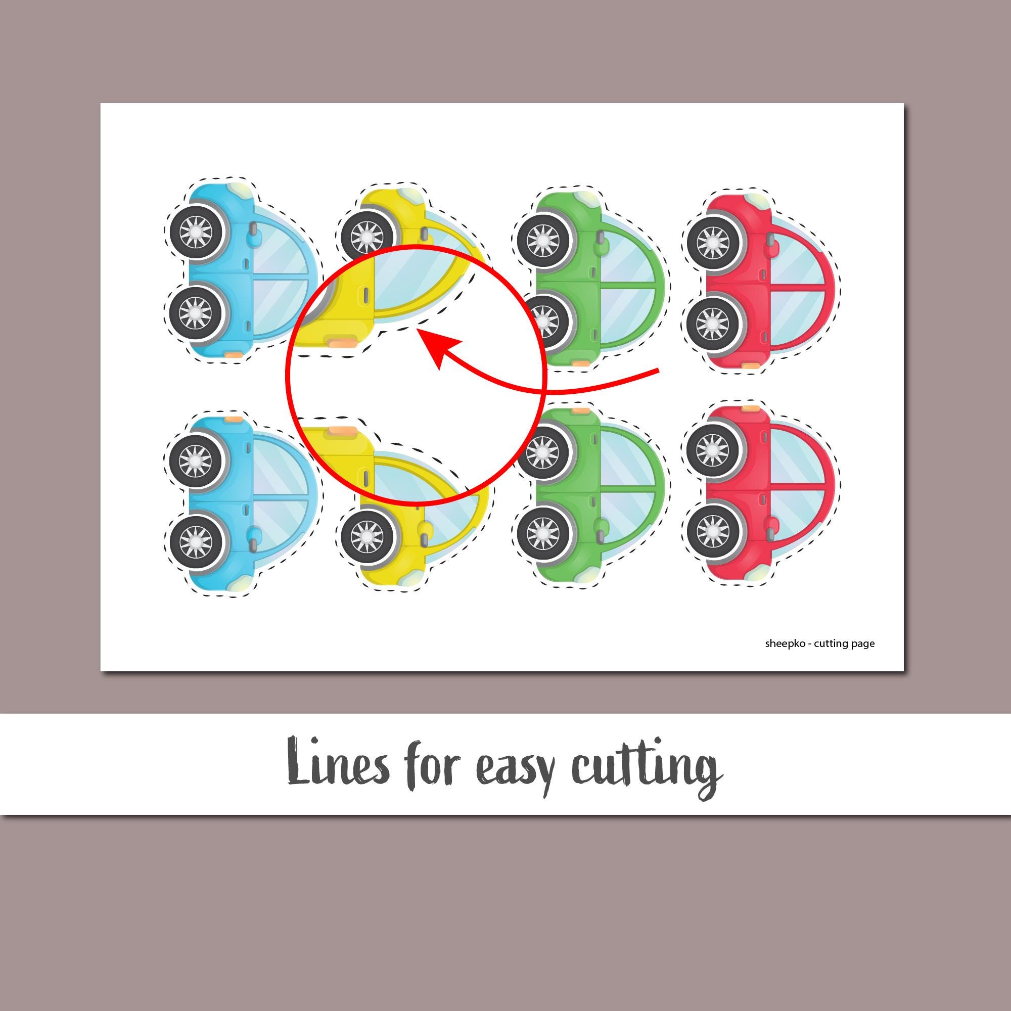 Cars Direction Matching Game – Montessori Printable Materials for ...