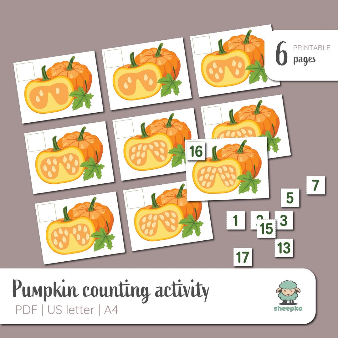 Pumpkin Counting Cards for Toddlers - Montessori Homeschool and ...