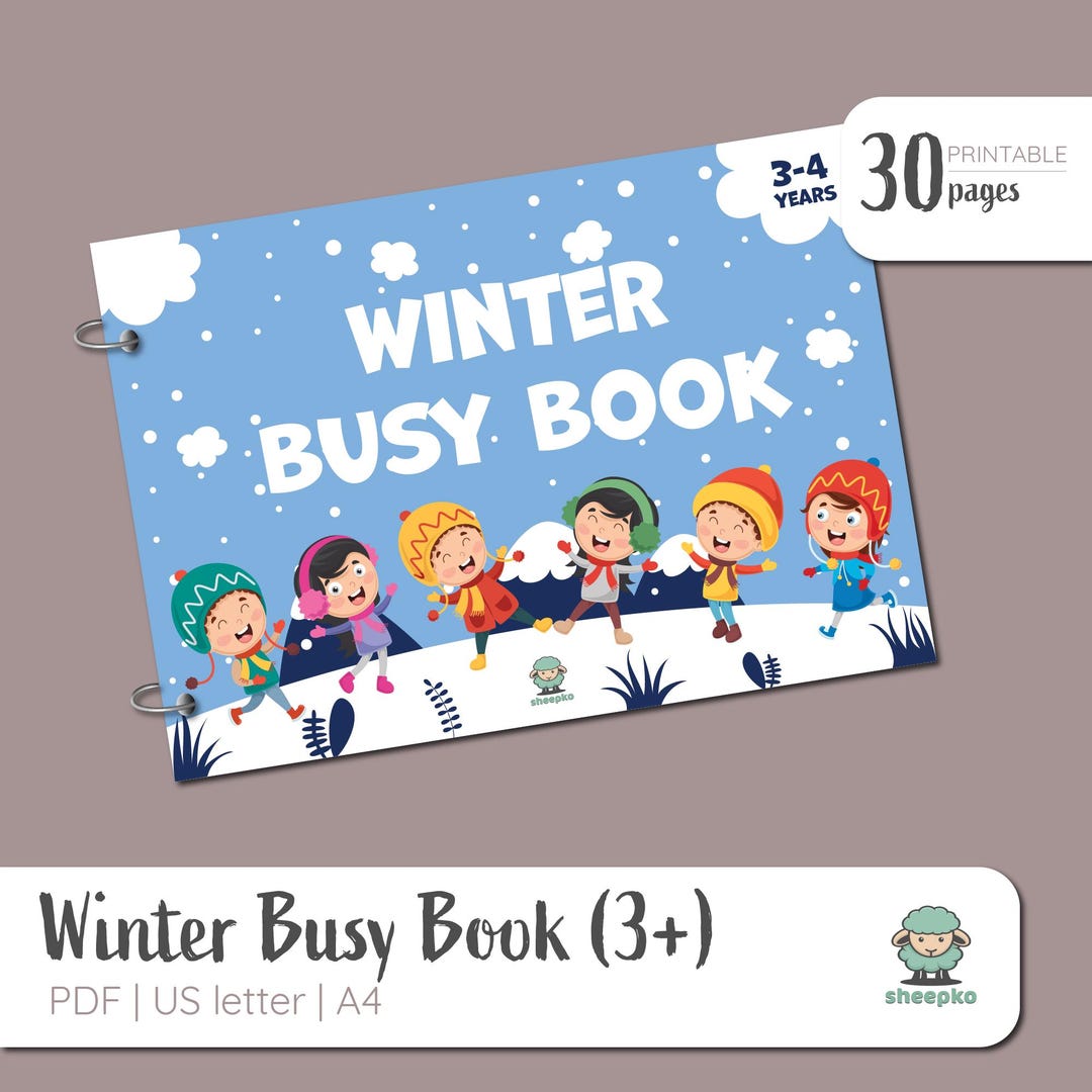 Winter Busy Book, Winter Activity Sheets, Christmas Busy Book, Toddler ...