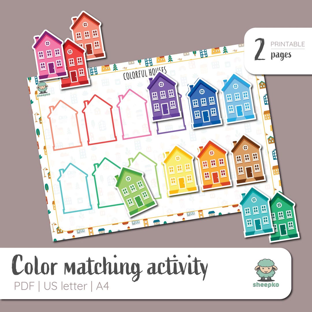 Color Matching Activity Sheet, Learning Colors, Montessori Method ...