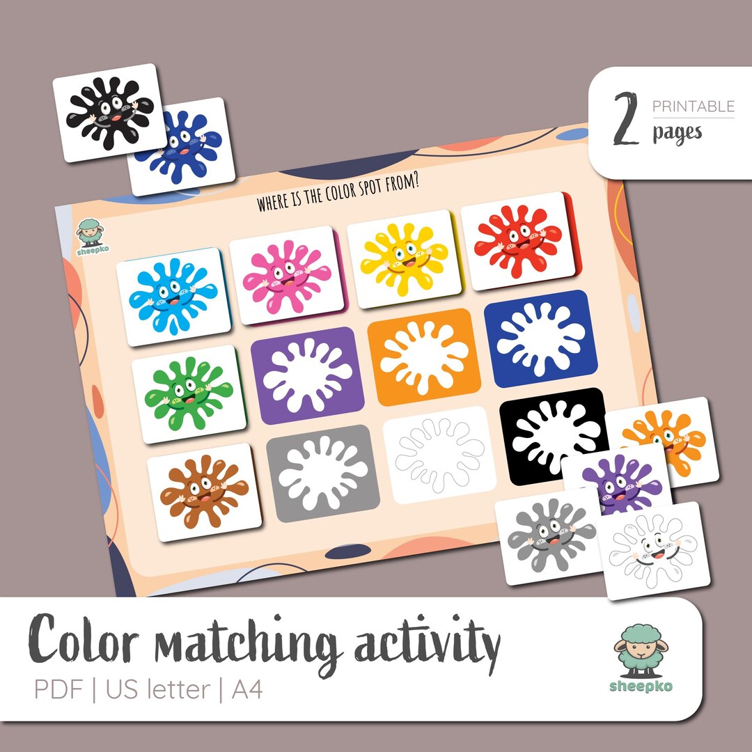 Color Sorting Activity Sheet for Toddles, Interactive Montessori ...
