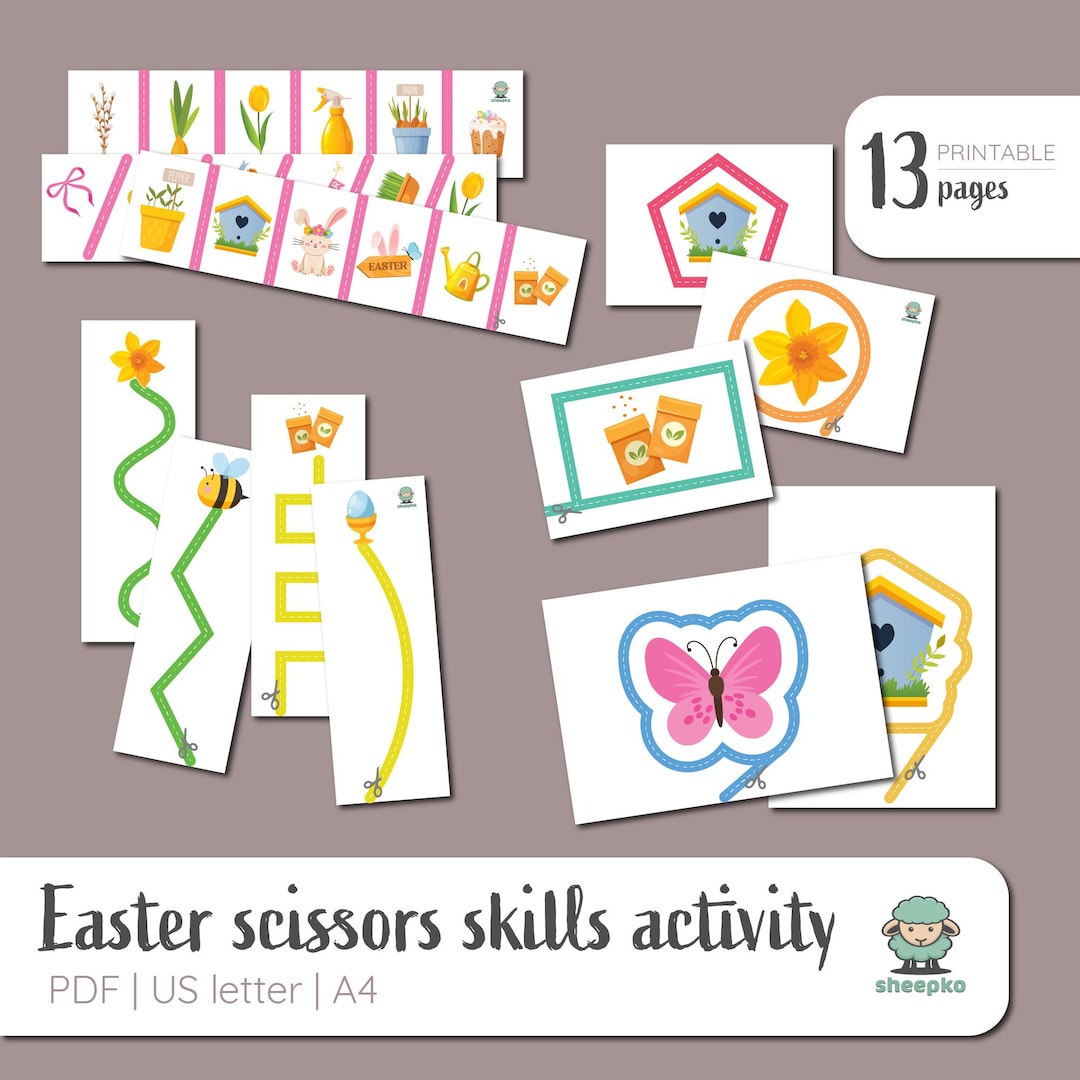 Easter Scissor Skills Printable for Preschoolers - Montessori Fine ...