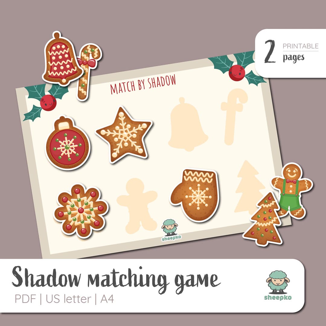 Shadow Matching Activity Sheet, Winter Busy Book Sheet, Toddler Busy ...