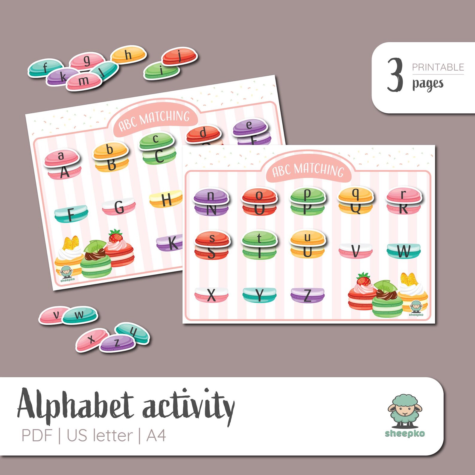 Alphabet Activity Sheets, Toddler Printable ABC Learning Worksheets ...