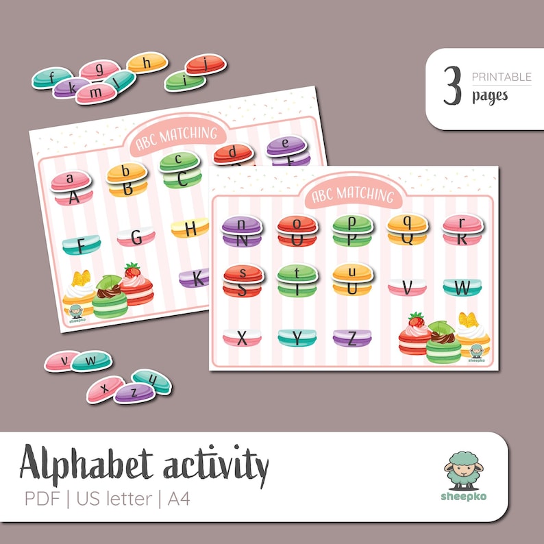 Alphabet Activity Sheets, Toddler Printable ABC Learning Worksheets ...