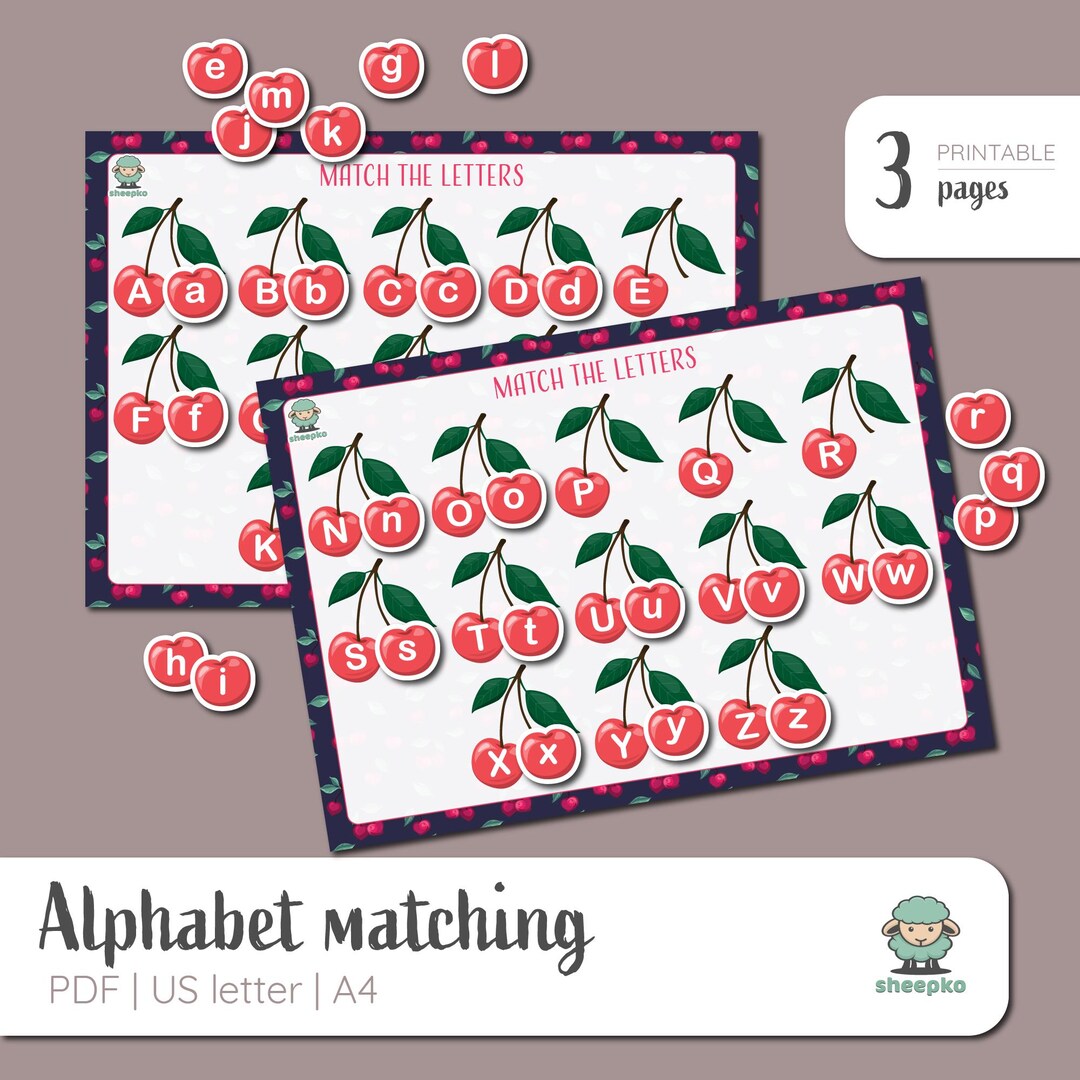 Alphabet Matching Activity Sheet – Montessori Alphabet Learning for ...