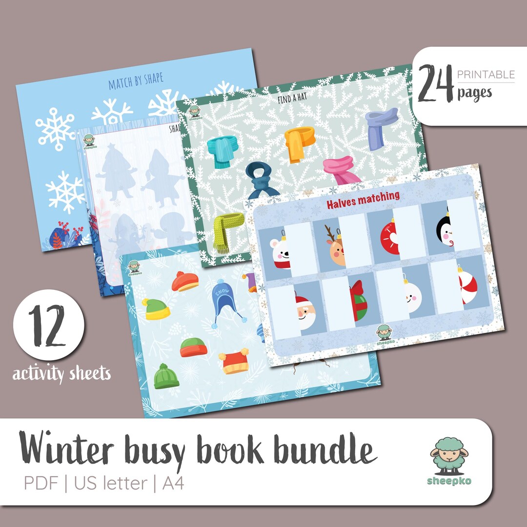 Winter Busy Book Bundle, Winter Activity Collection, Toddler Winter ...