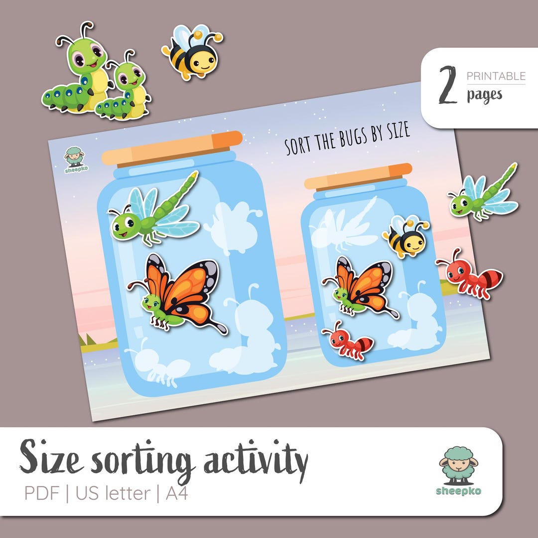 Bug Size Sorting Activity for Toddlers - Montessori Homeschool Toddler ...
