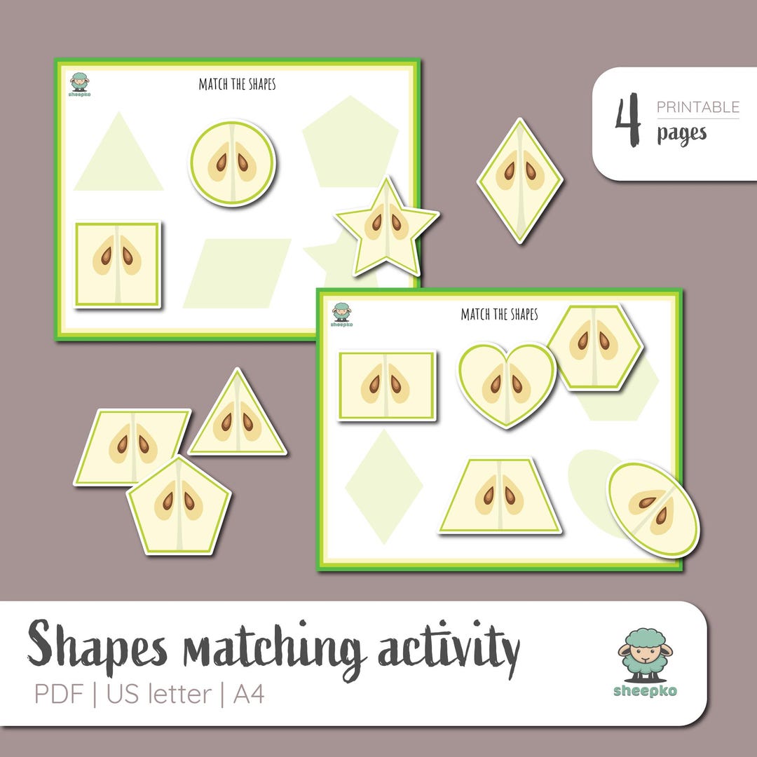 Apple Shapes Matching Activity for Toddlers - Montessori Homeschool and ...