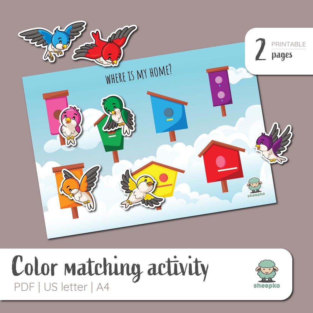 Color Matching Game, Color Learning for Toddlers, Montessori Materials ...