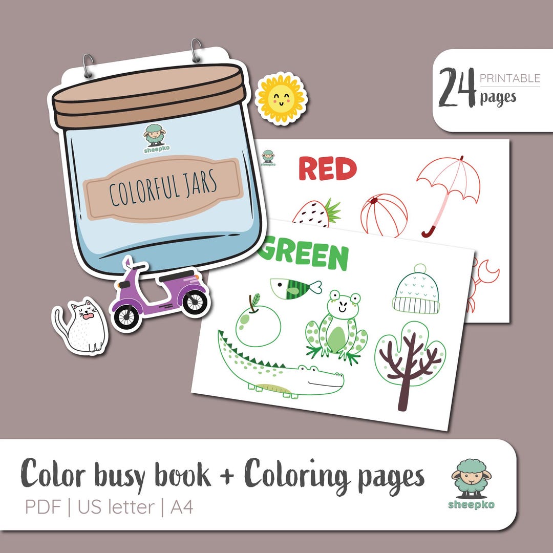 Color Busy Book, Color Sorting Activity, Color Matching Activity ...