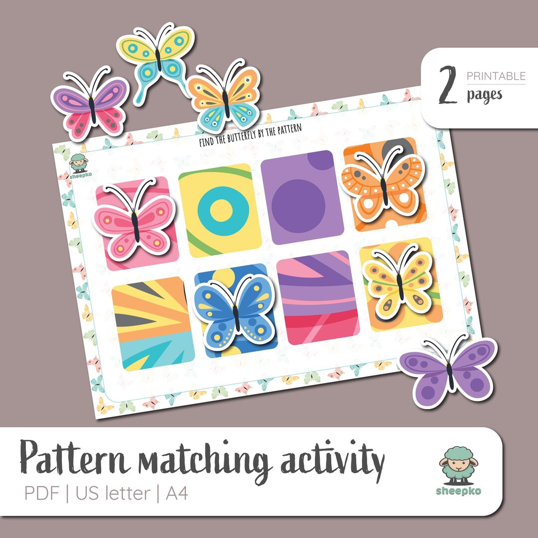 Pattern Matching Activity Page, Activity for Toddlers, Early Learning ...