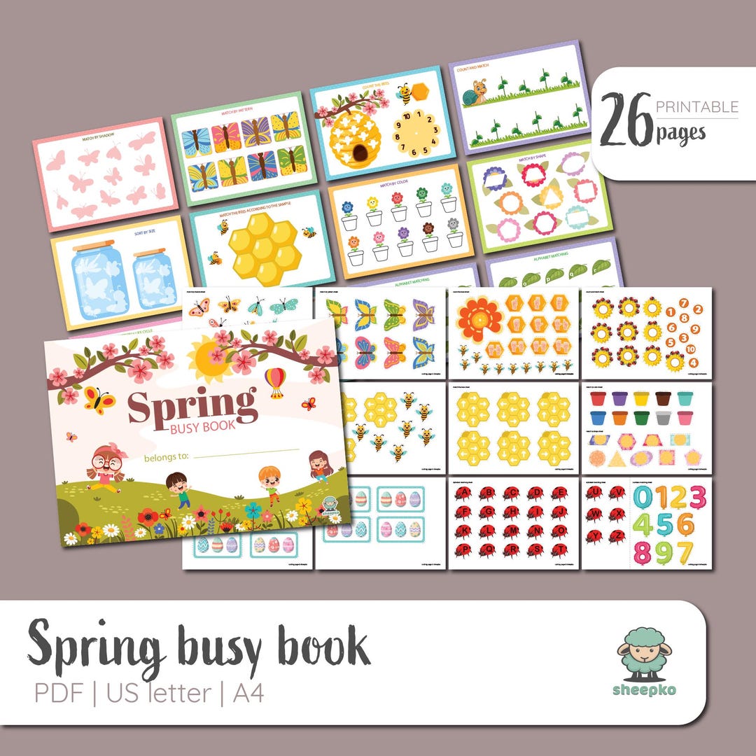 Spring Busy Book for Toddlers – Montessori Printable PDF for Preschool ...