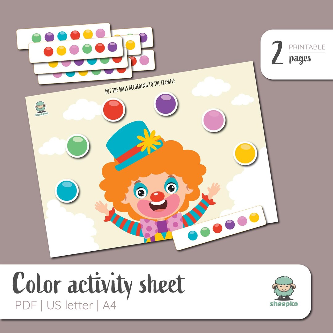 Color Activity Sheet, Color Sorting Game, Color Busy Book Page ...