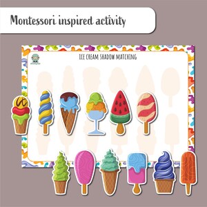 Ice Cream Shadow Matching Activity for Toddlers - Printable Homeschool ...
