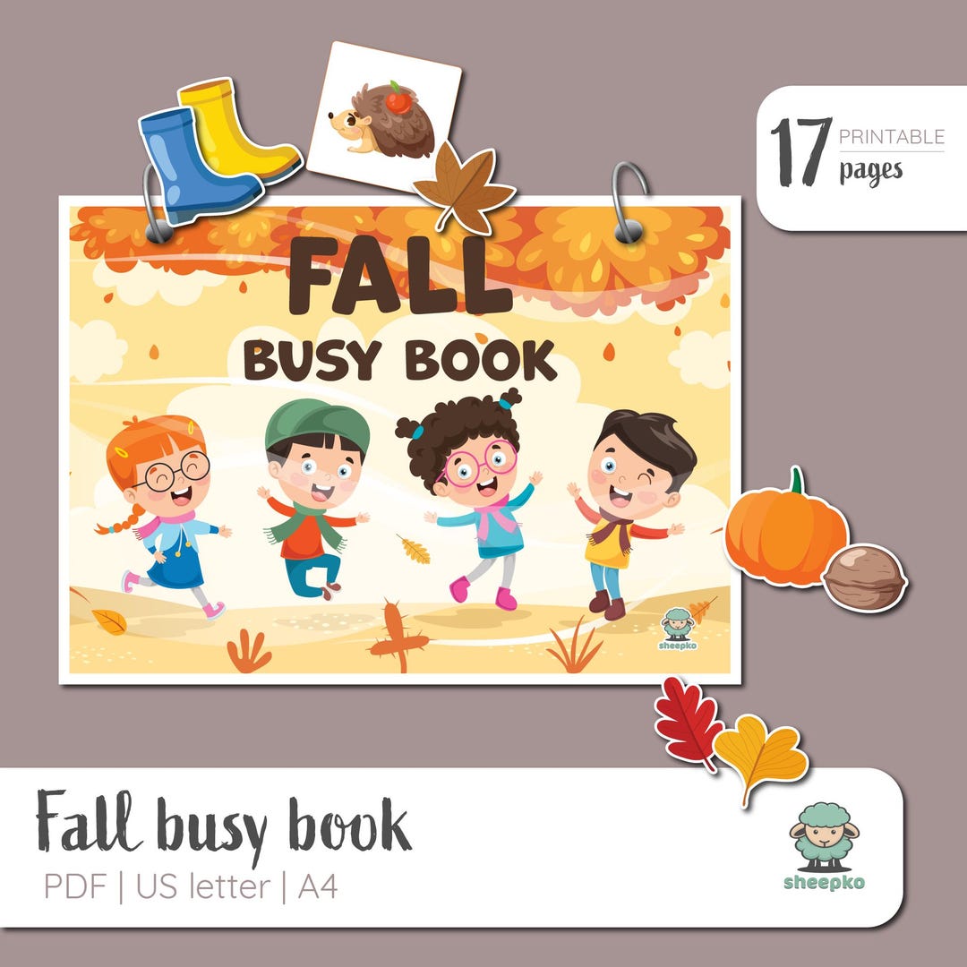 Fall Busy Book, Learning Binder, Preschool Printable Activity Book ...