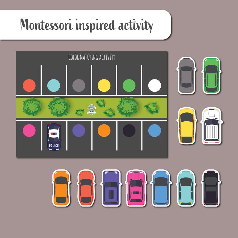 Cars Color Matching Game – Montessori Printable for Toddlers ...