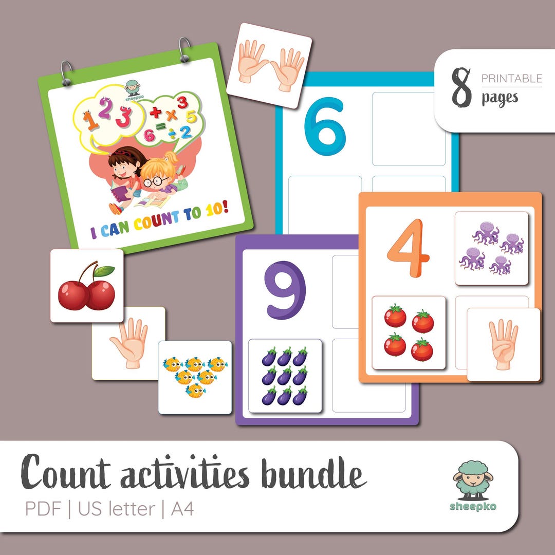 Count and Match Busy Book - Montessori Printable Math Worksheets for ...