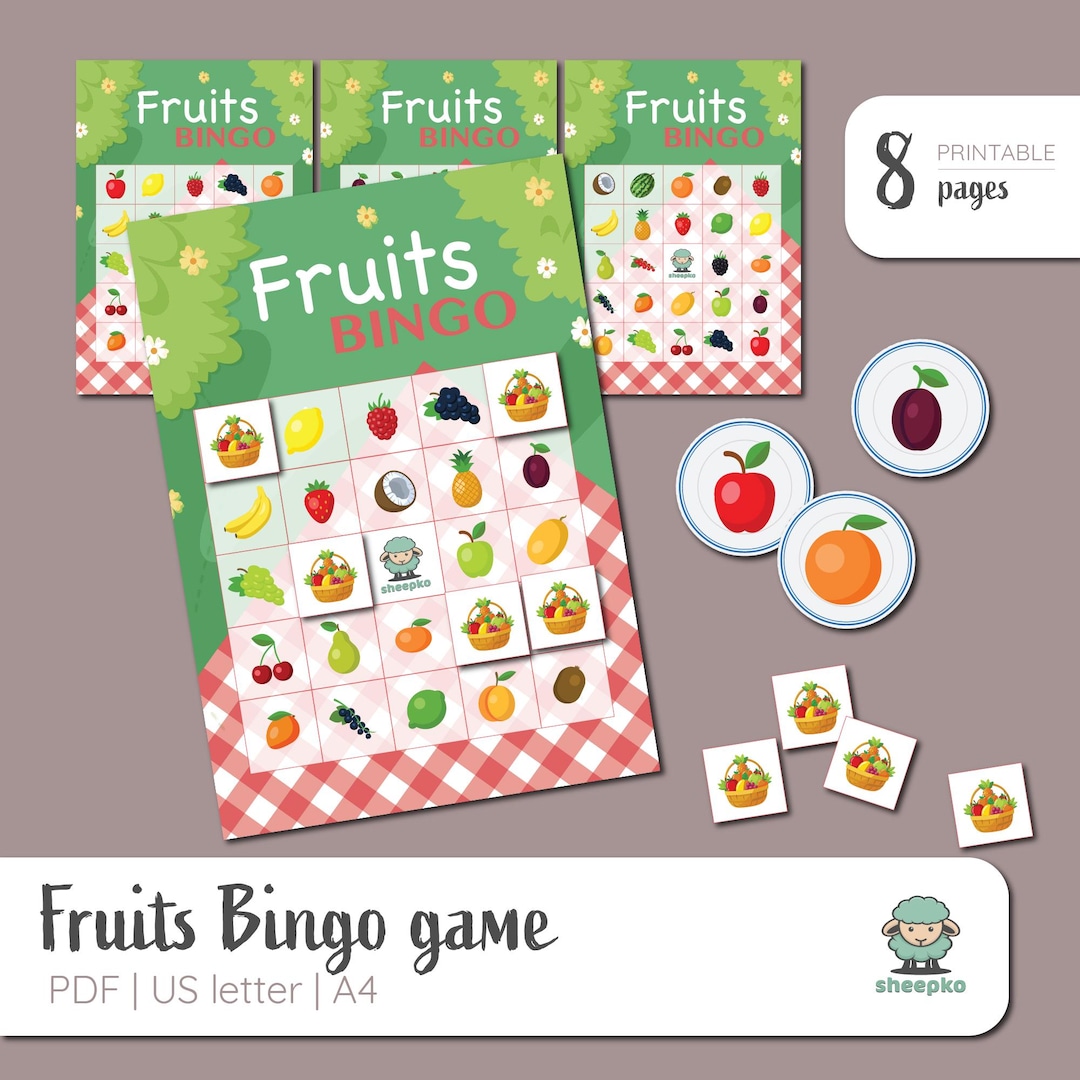 Fruits Bingo Game for Toddlers - Montessori Early Learning Materials ...