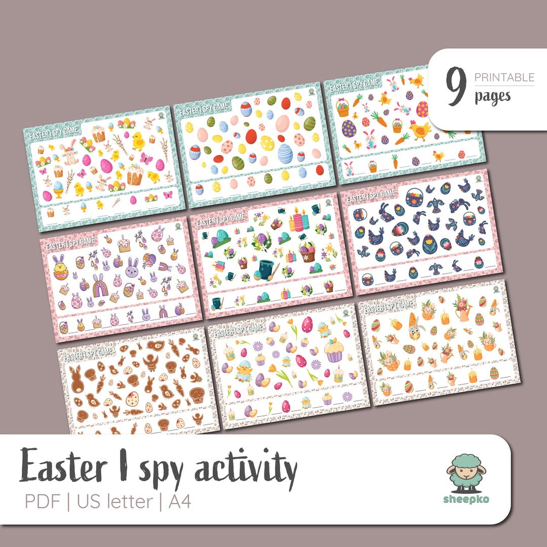 Easter I Spy Activity, Counting Learning, Kids Math Worksheets ...