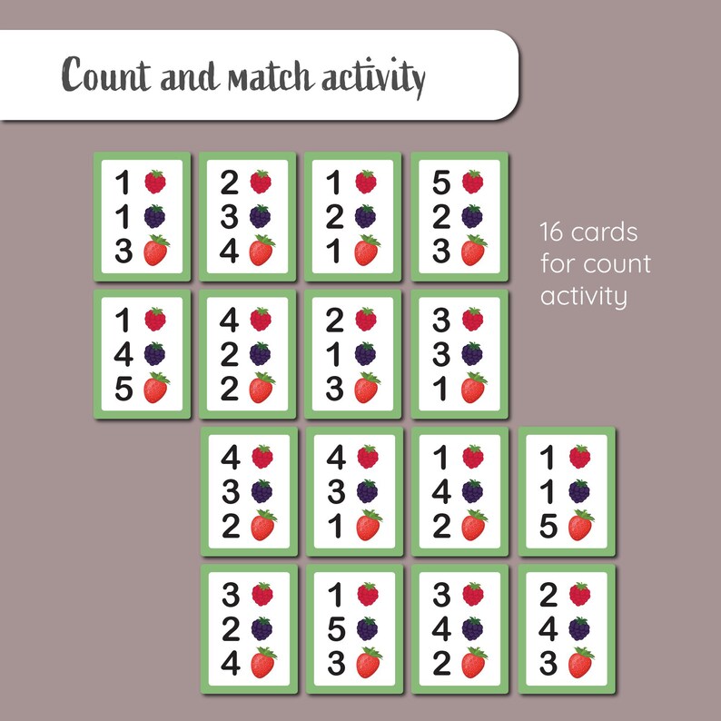Count and Match Activity for Toddlers – Montessori Preschool Math ...