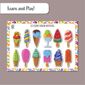 Ice Cream Shadow Matching Activity for Toddlers - Printable Homeschool ...