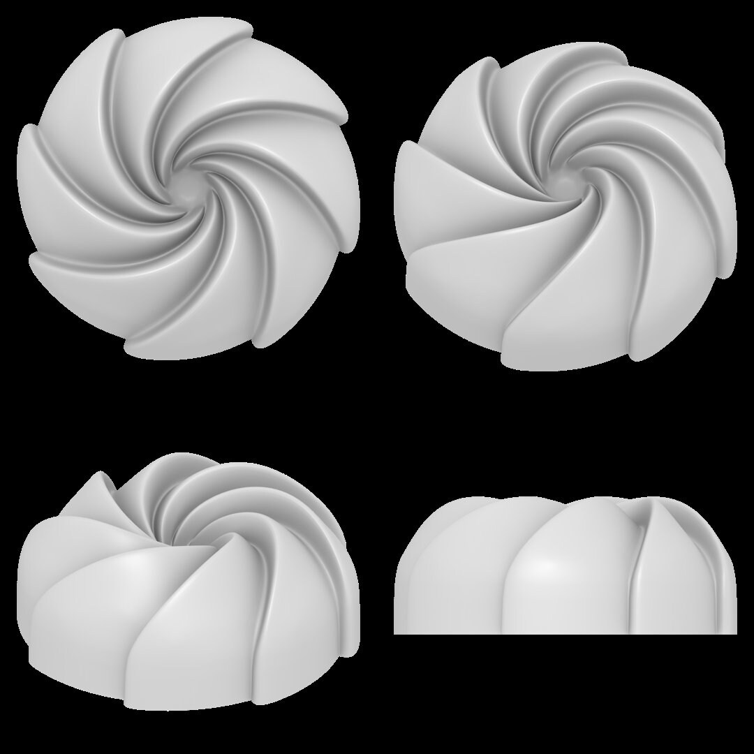 Swirl 3pc Bathbomb Mold Stl 3d Printable File Etsy