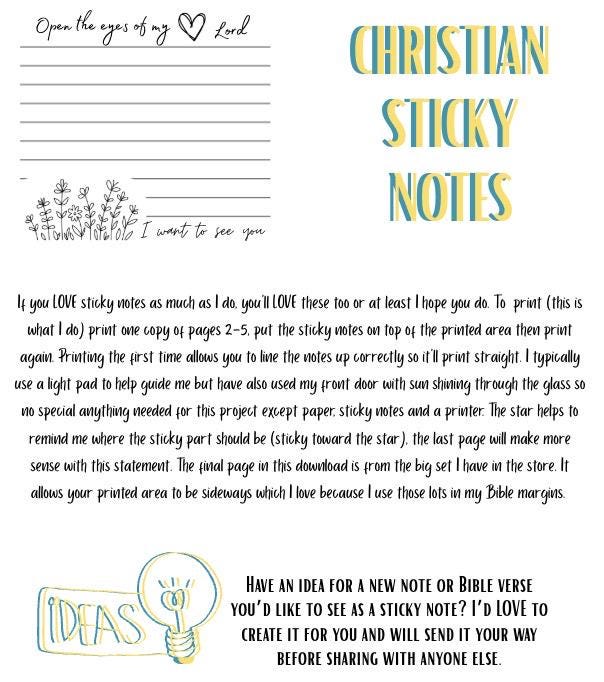 Bible Study & Prayer Printable Sticky Notes - ALMOST FREE!! - Etsy