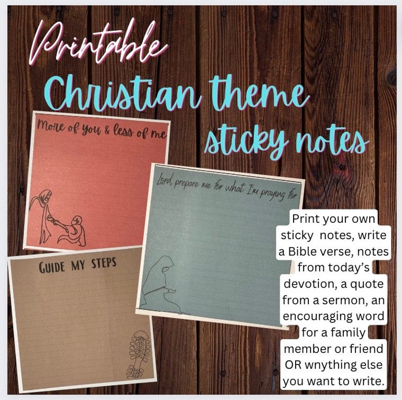 Printable CHRISTIAN Theme Sticky Notes!! - Etsy