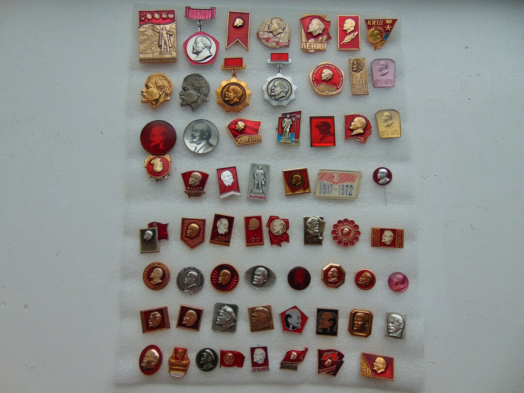 Soviet Badges of the USSR 60 Pcs. Communism. Lenin. - Etsy
