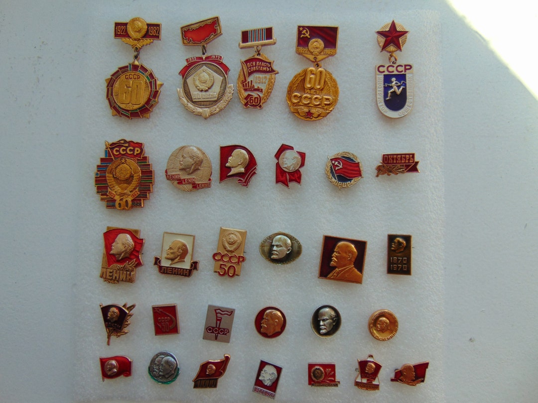 Soviet Badges of the USSR 30 Pcs. Communism. Lenin. - Etsy