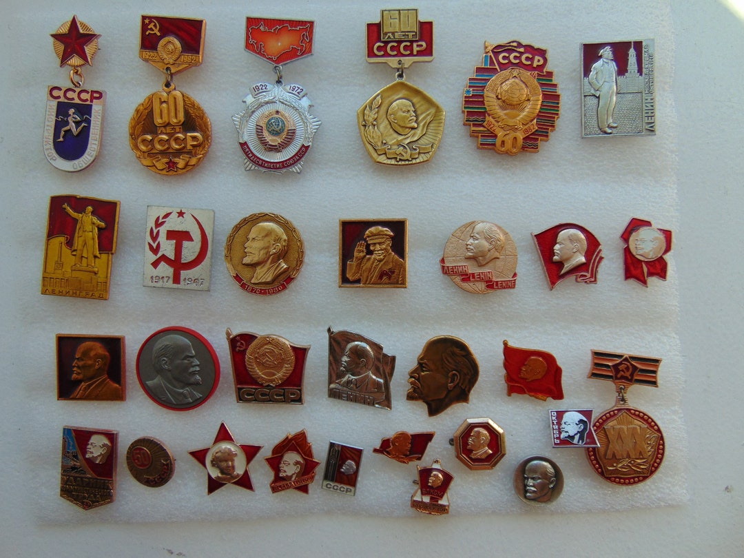 Soviet Badges of the USSR 30 Pcs. Communism. Lenin. - Etsy