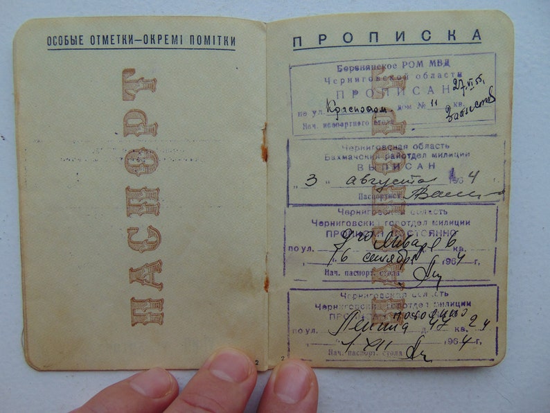 Internal Soviet Passport of the USSR - Etsy