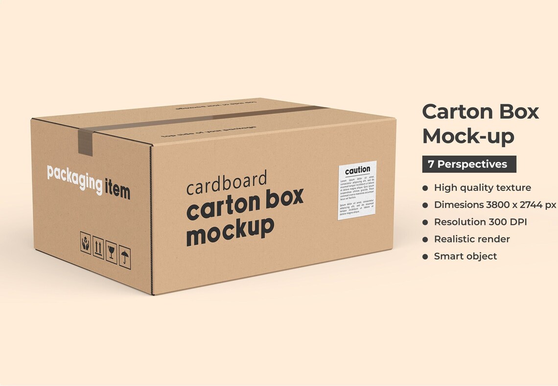 Rectangle Carton Box Mockup - Etsy