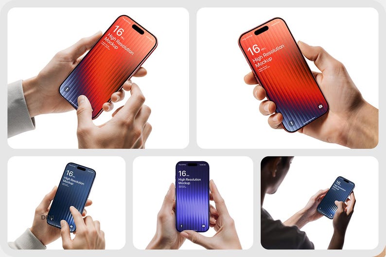 IPhone 16 Mockup, Realistischer Hand-Smartphone-Display, Handyschirm ...