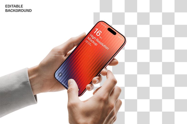 IPhone 16 Mockup, Realistischer Hand-Smartphone-Display, Handyschirm ...