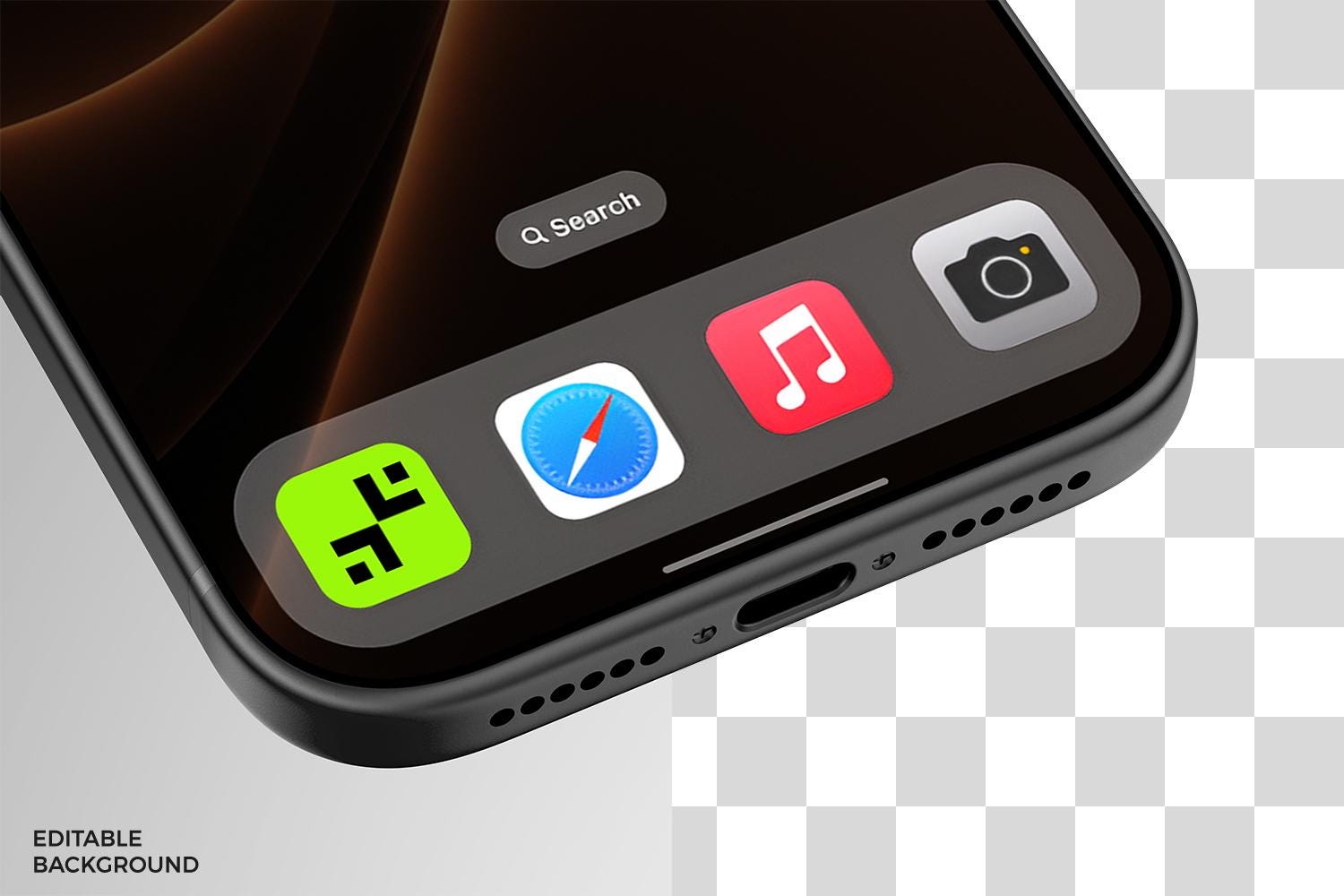IPhone Close-up Screen Mockup PSD | Realistic Mobile Display View ...