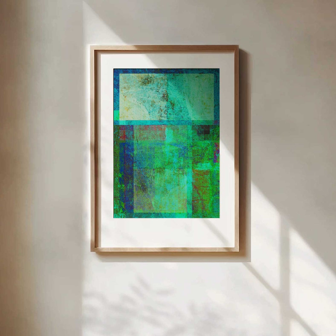 Deep Turquoise Blue Ocean Colors - Modern Abstract Print - Printable ...