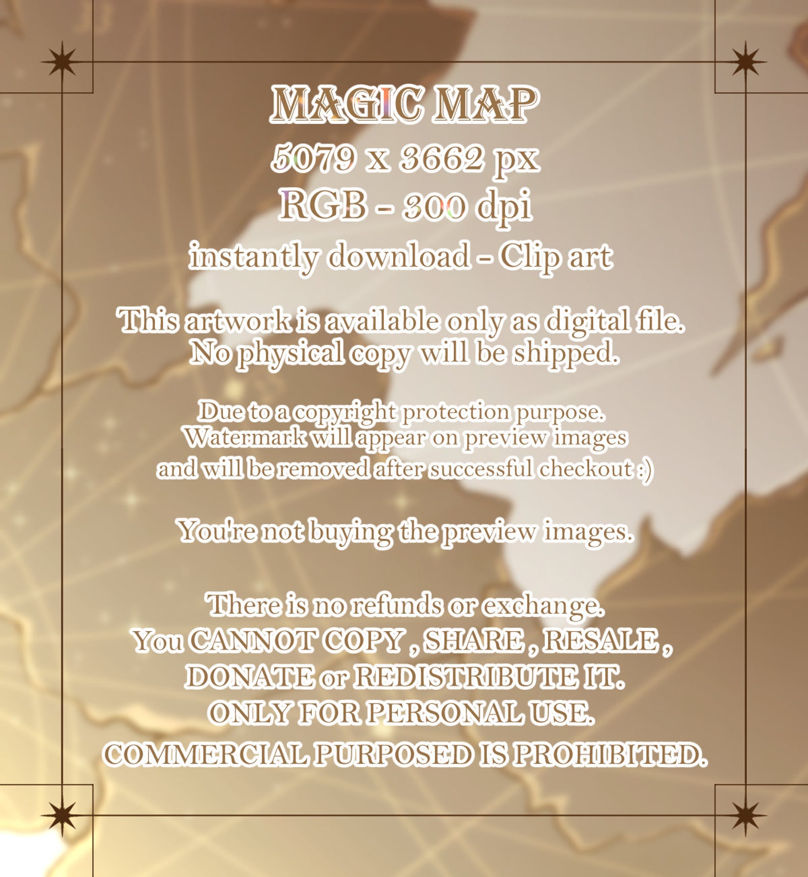 Magic Map Digital Paper/ Hand Draw/ Compass PNG/ Wizard Map/ Japanese ...