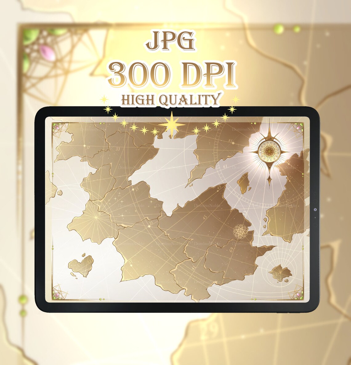 Magic Map Digital Paper/ Hand Draw/ Compass PNG/ Wizard Map/ Japanese ...