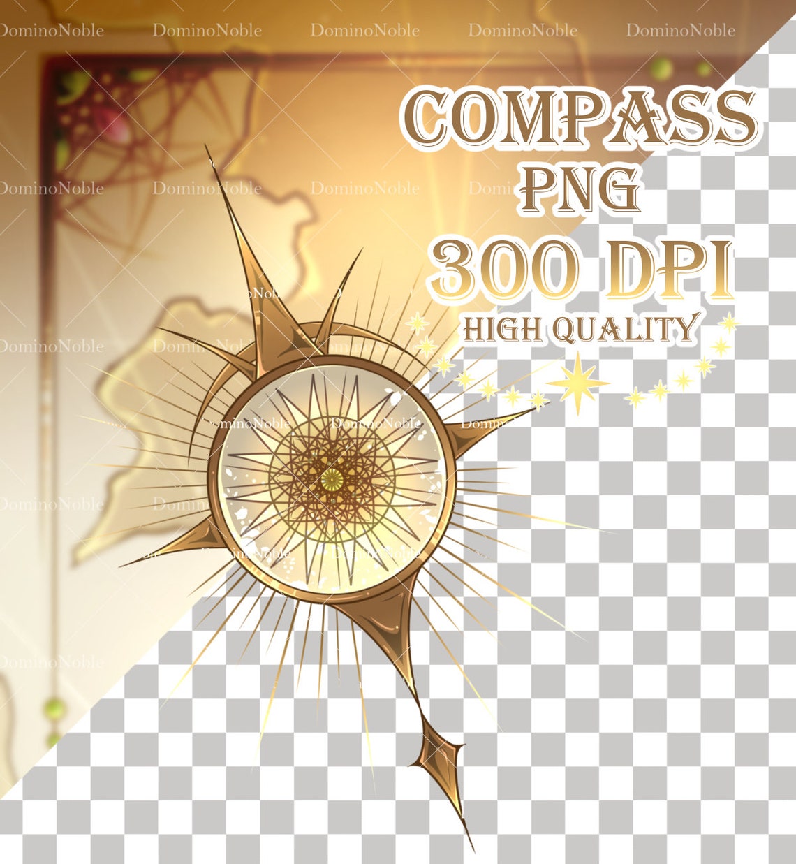 Magic Map Digital Paper/ Hand Draw/ Compass PNG/ Wizard Map/ Japanese ...